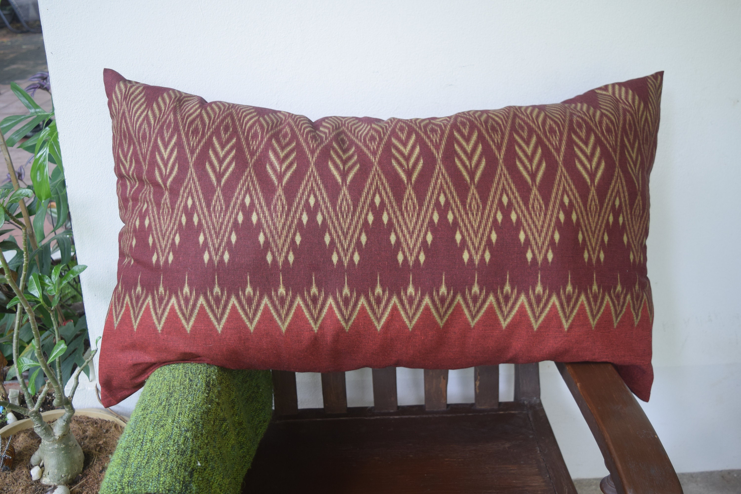 Extra Long Red Tribal Print Pillowcase, Large Body Pillow, Home Decor ...