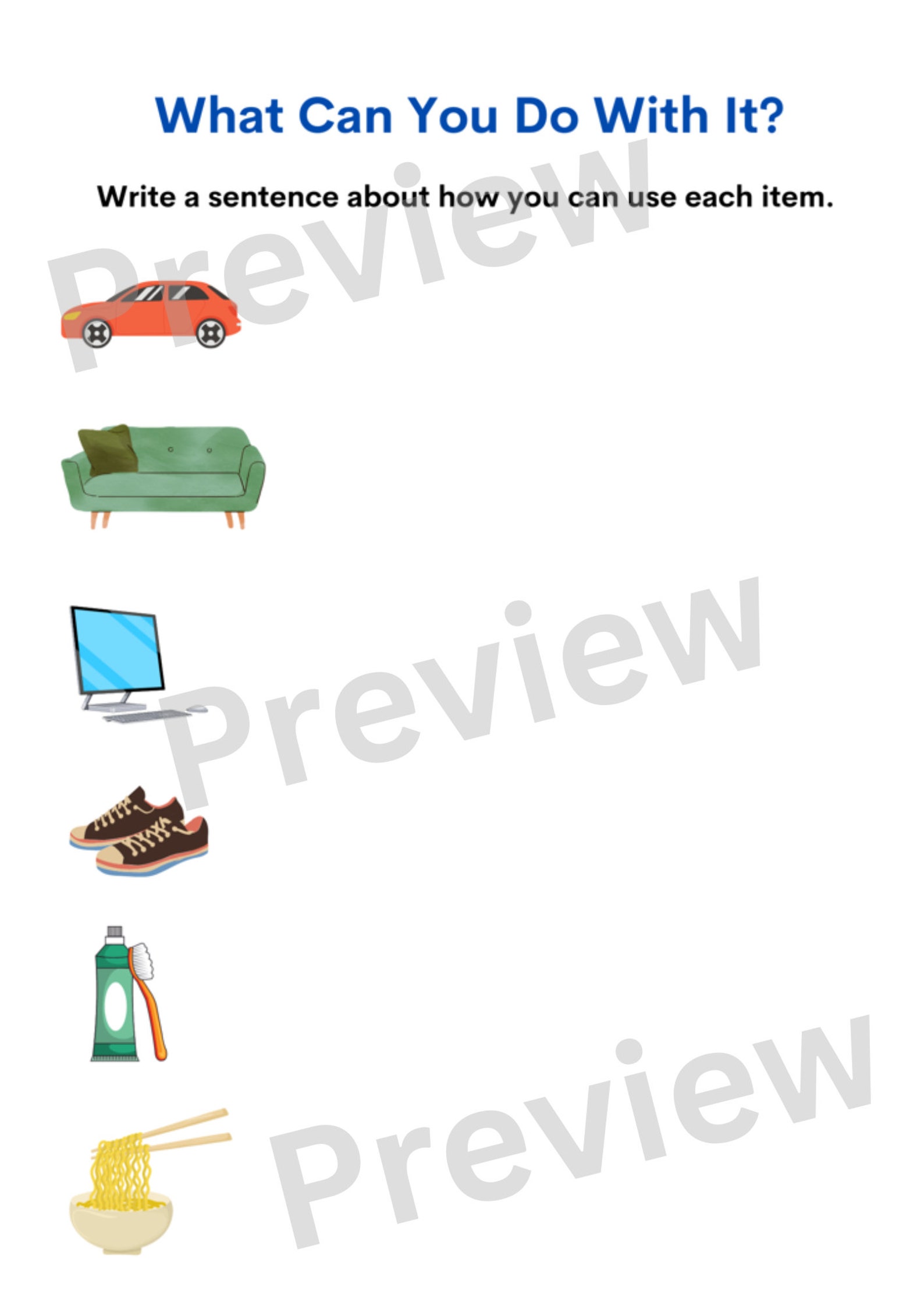 5 Worksheet Bundle ESL Practice, English Sentence Writing, Low Level ...