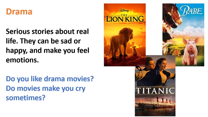 English Powerpoint Lesson, Going to the Movies, Conversation ESL Class ...