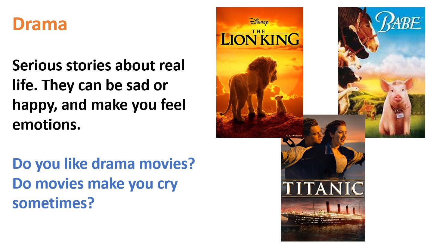 English Powerpoint Lesson, Going to the Movies, Conversation ESL Class ...