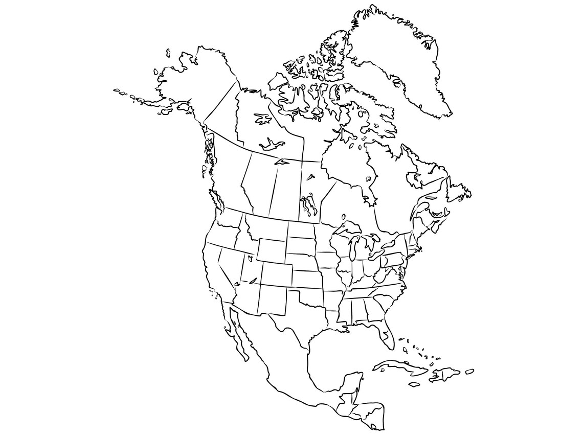 World Map Outline, Continent Maps, Country Borders, Montessori ...