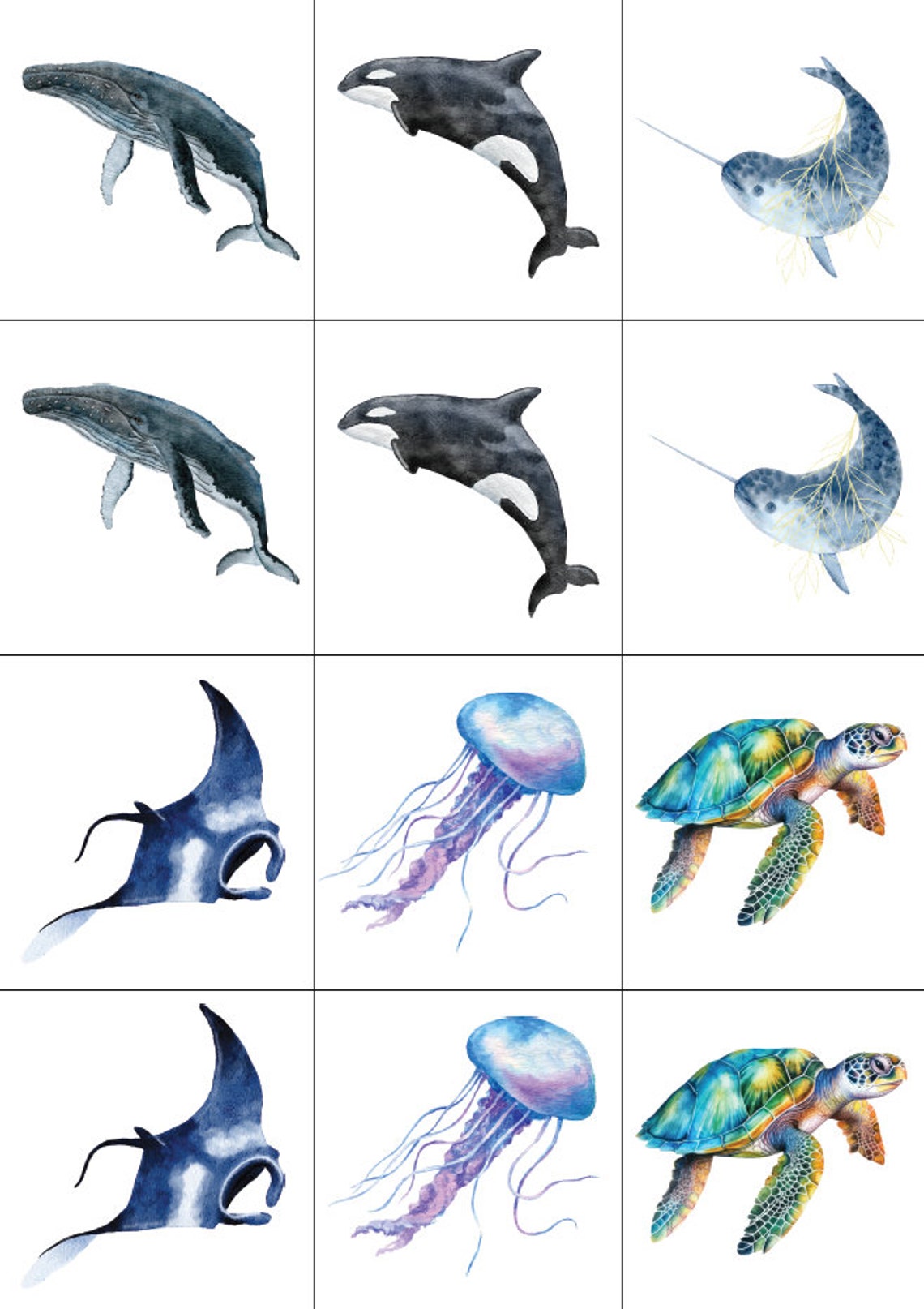 Sea Animal Matching Game, Classroom Learning Materials and Games ...