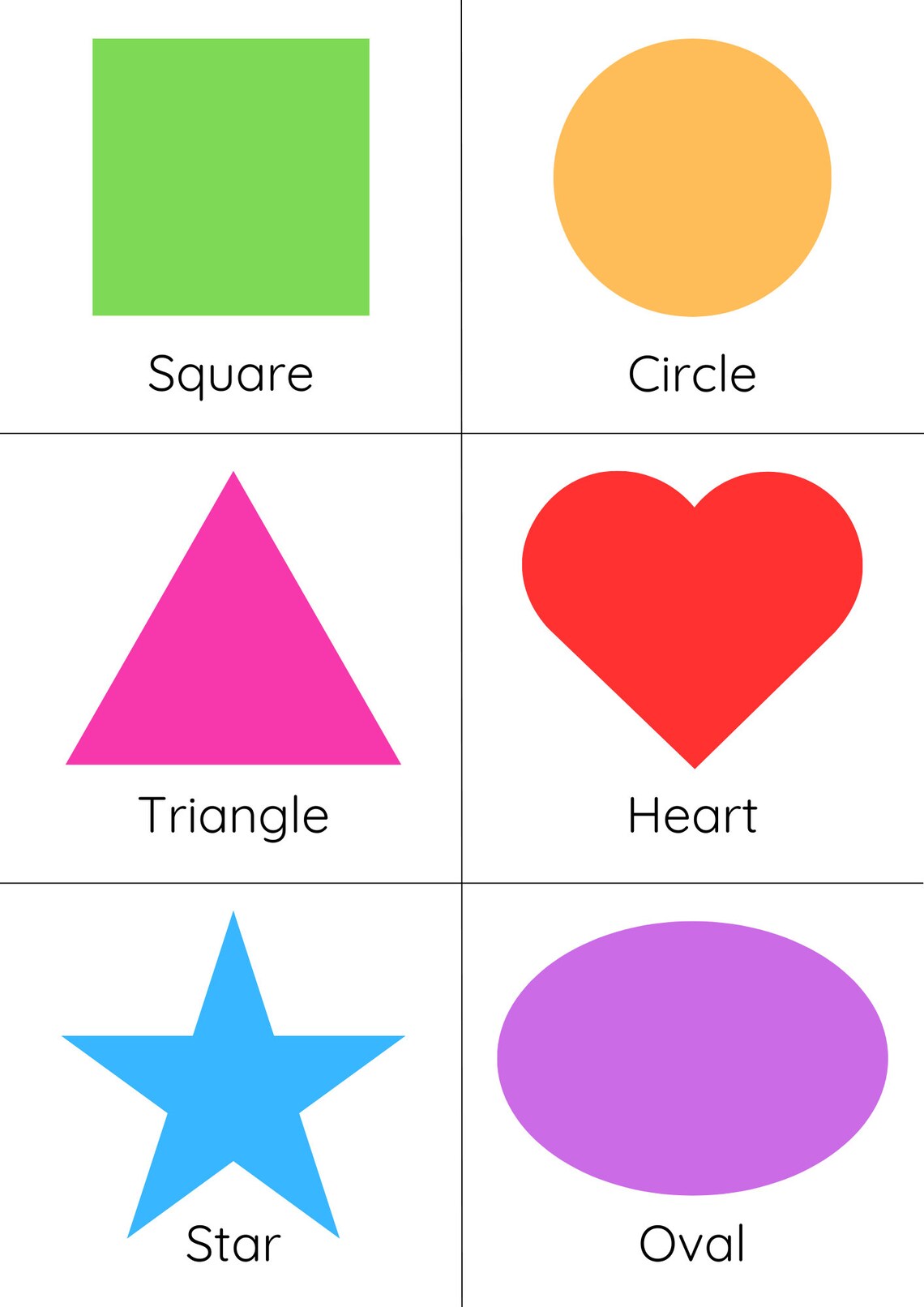 Shape Flashcards, 12 Shape Cards Blank and Labeled, Young Learner Shape ...
