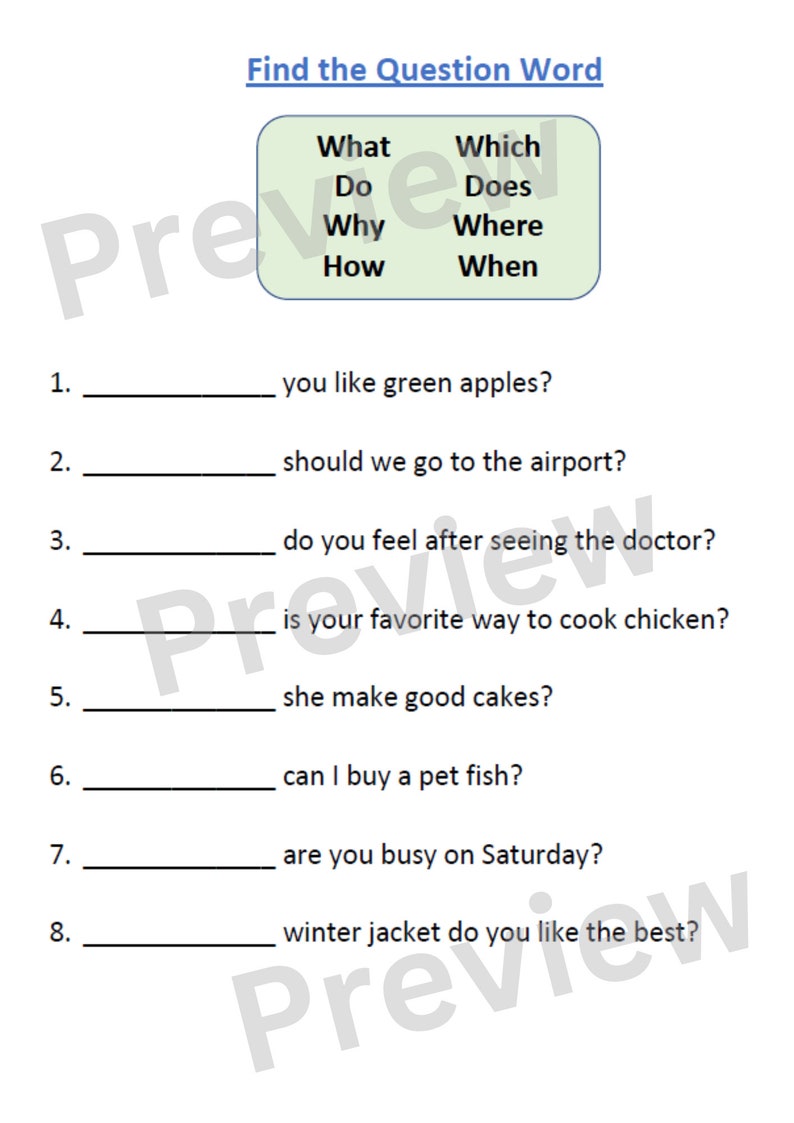 ESL 5 Worksheet Bundle, Low Level A2 English Homework, Grammar Practice ...