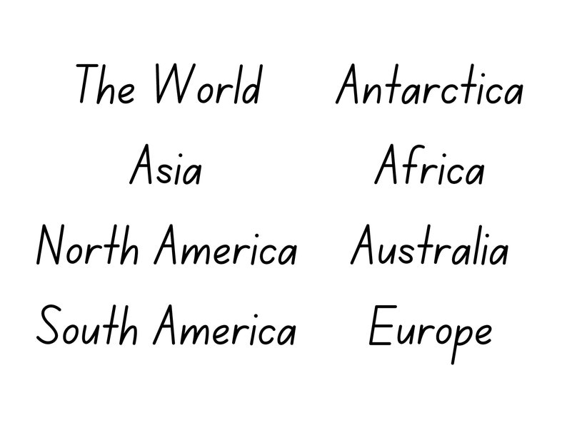 World Map Outline, Continent Maps, Country Borders, Montessori ...