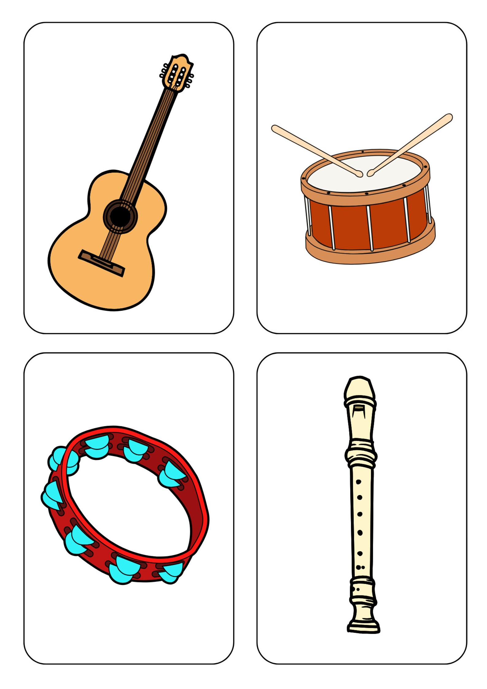 Instruments Flash Cards, Picture and Name Flashcards for Learning Music ...