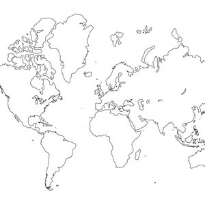 World Map Outline, Continent Maps, Country Borders, Montessori ...