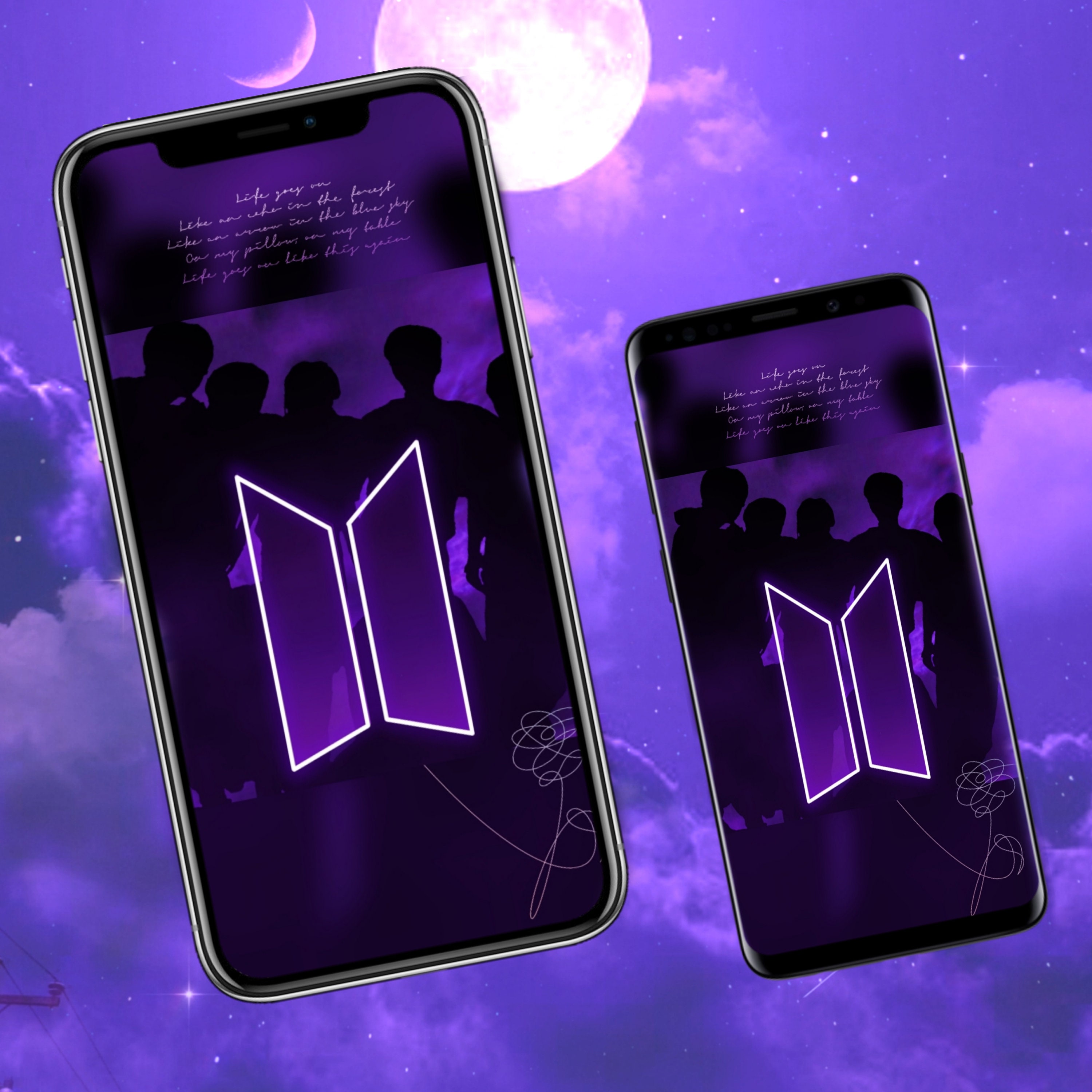 Fondo de pantalla del teléfono inspirado en BTS - Etsy España