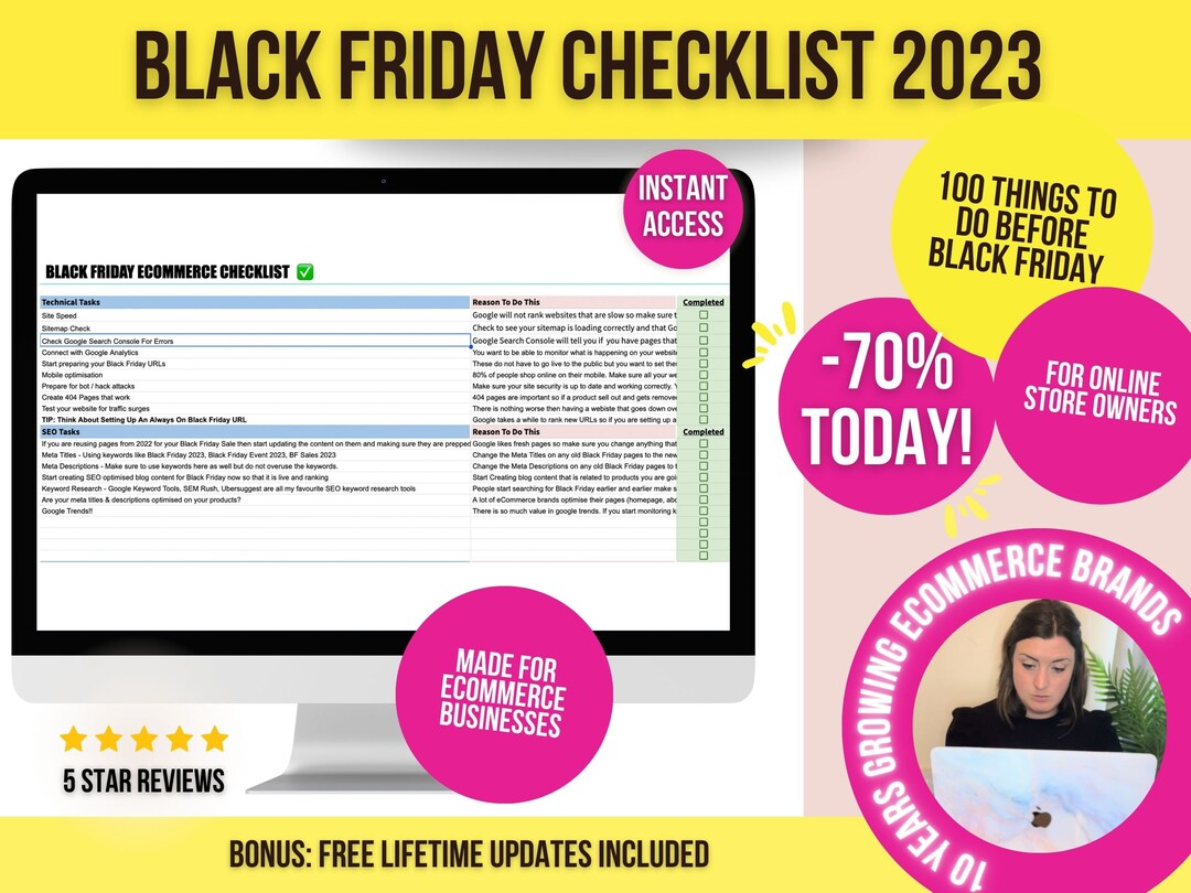 Black Friday Planner, Black Friday Checklist, Sales Tracker, Ecommerce ...