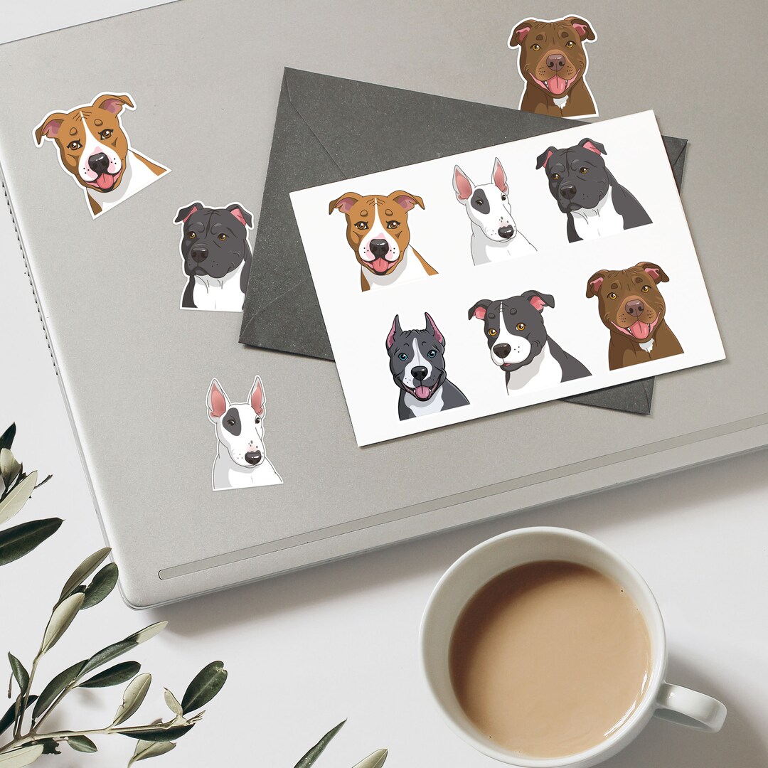 Bullies Sticker Pack Cartoon Style Dog Portraits - Etsy
