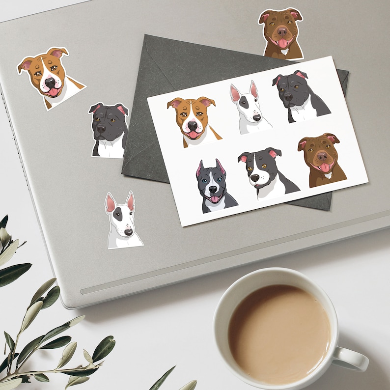 Bullies Sticker Pack Cartoon Style Dog Portraits - Etsy