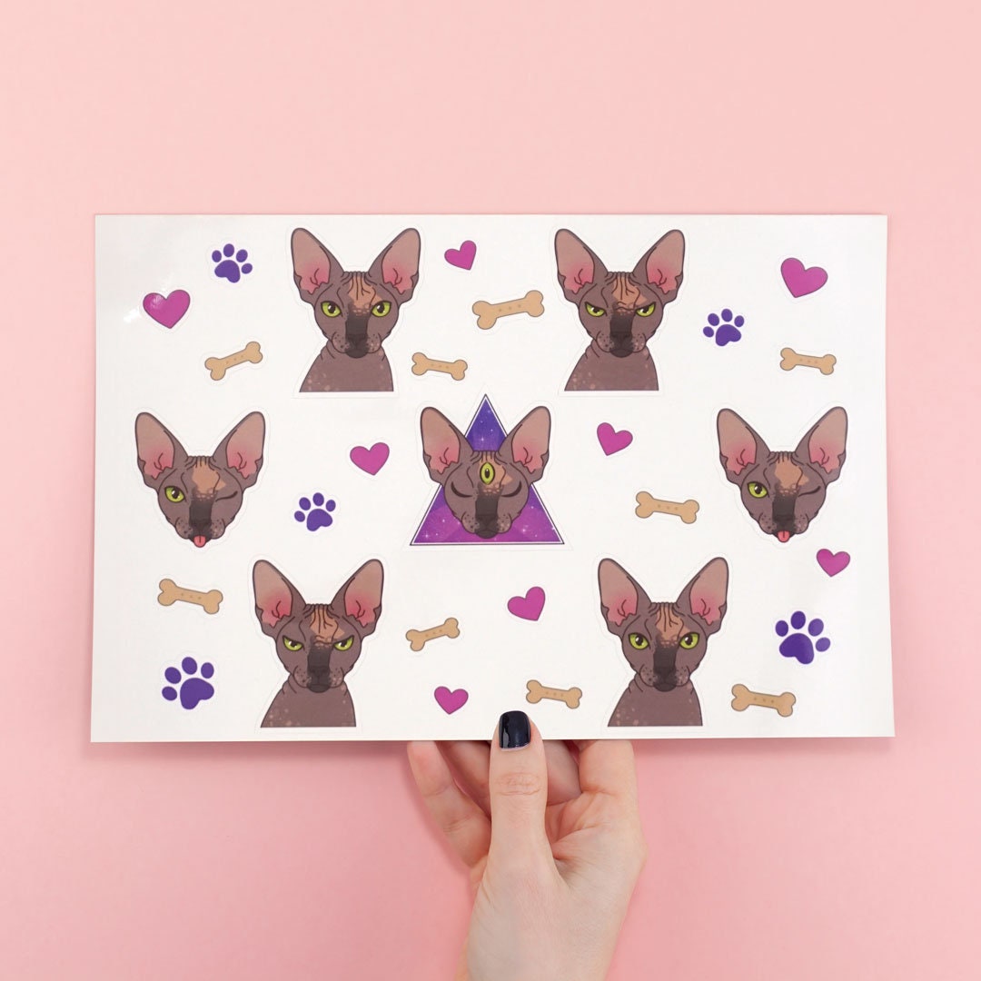 Sphinx Cat Sticker Pack - Etsy