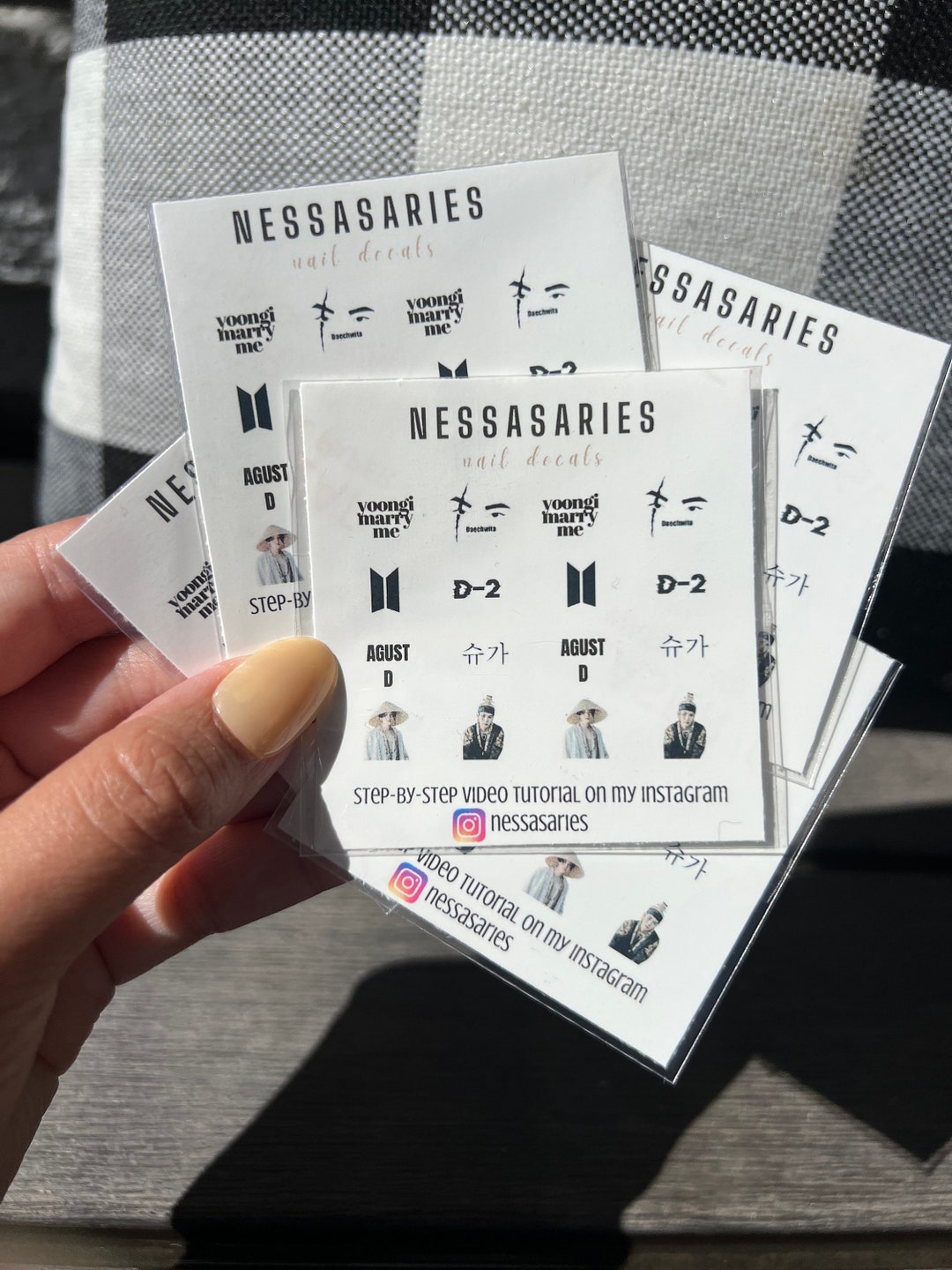 BTS Suga Agust D Waterslide Nail Decals - Daechwita D-2 Nail Art - K ...