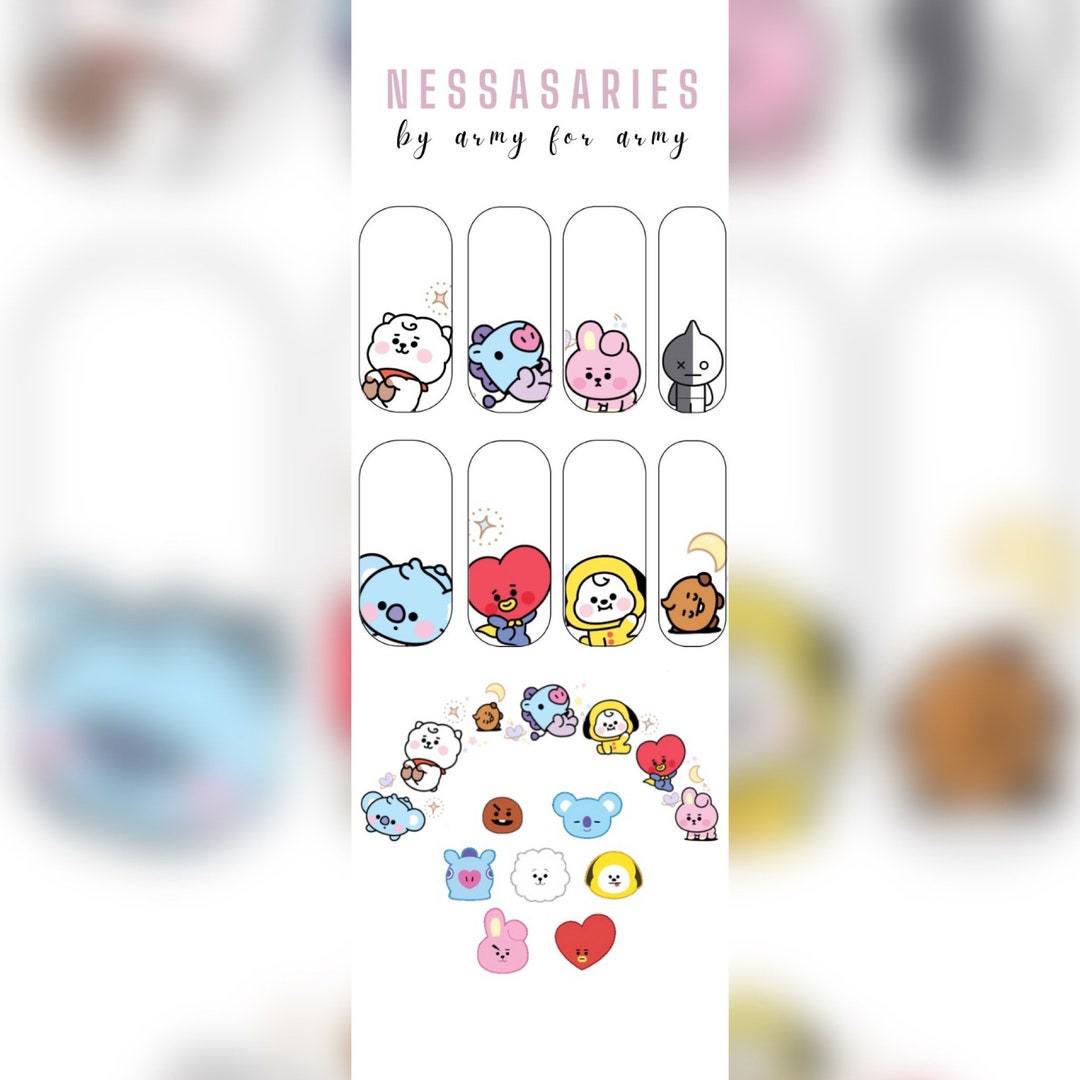 BTS Waterslide Decal Nails - Nail Art - K-pop Nails - BT21 - Etsy