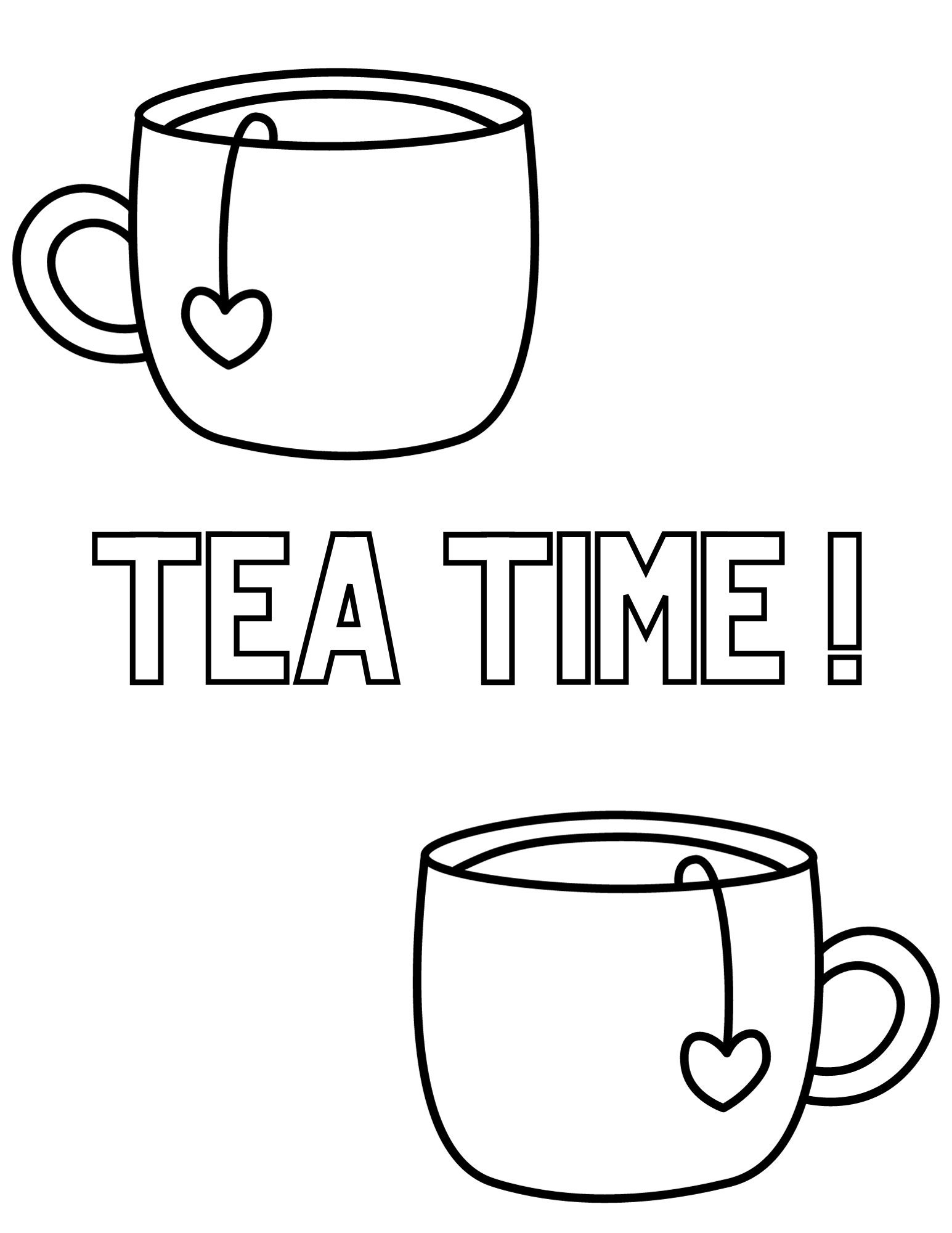 Tea for Two Colouring Pages - Etsy