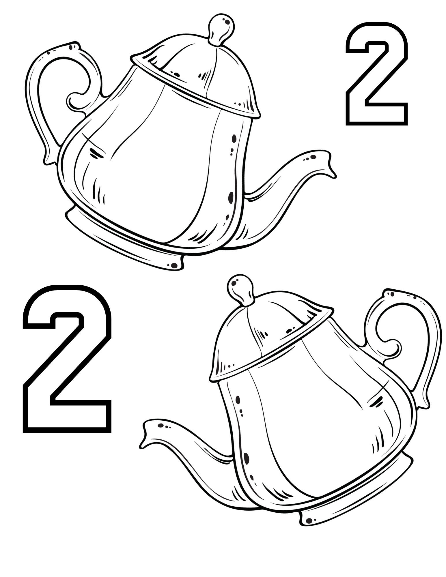 Tea for Two Colouring Pages - Etsy