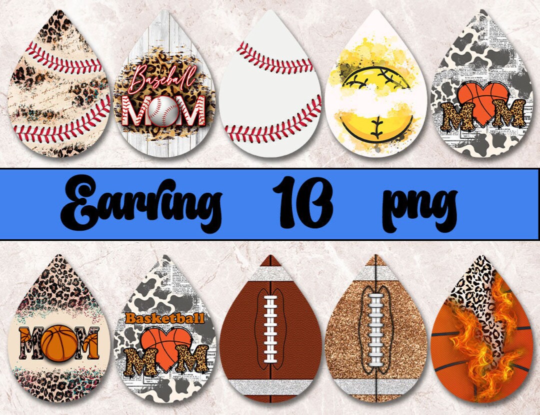 Sport Teardrop Earrings Png, Sublimation Earring Designs, Teardrop ...