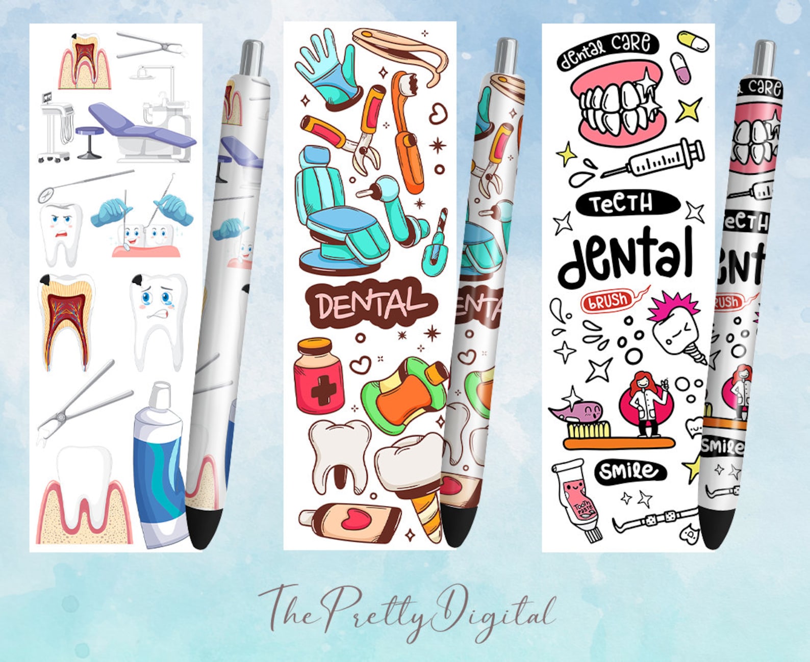 Dental Pen Wrap, Dental Hygienist Pen Wrap, Epoxy Pen Wraps PNG - Etsy