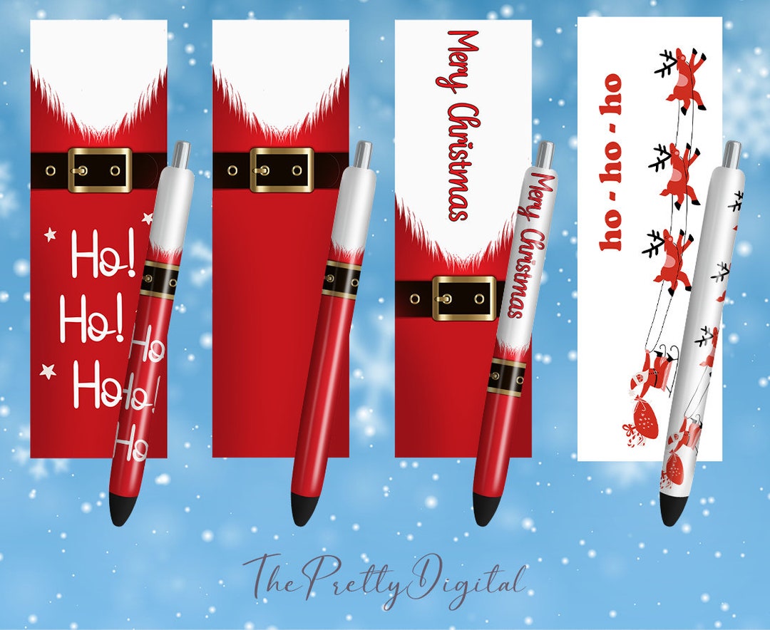 Santa Pen Wrap Bundle, Cute Christmas Png, Christmas Pen Wraps, 9 Free ...