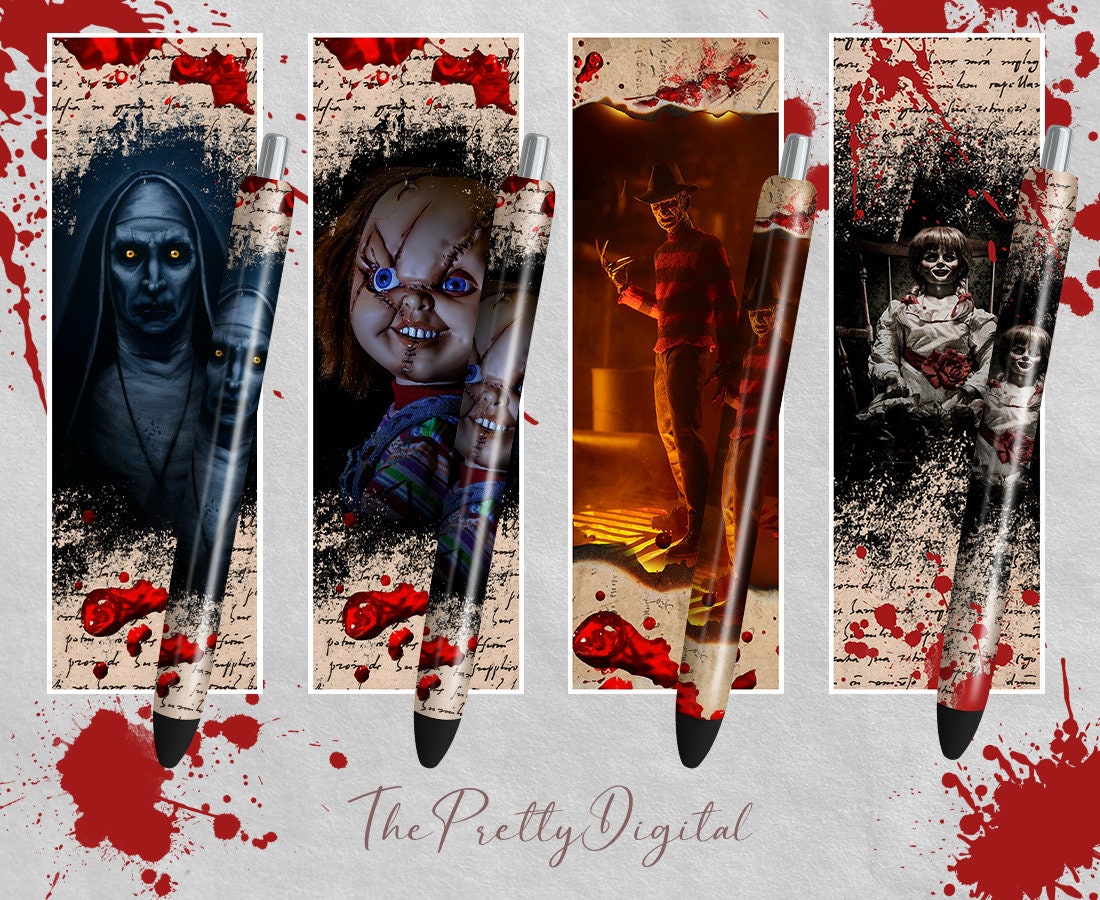 Halloween Pen Wrap Bundle, Wraps Waterslide Pen Wraps, Horror Pen Wrap ...