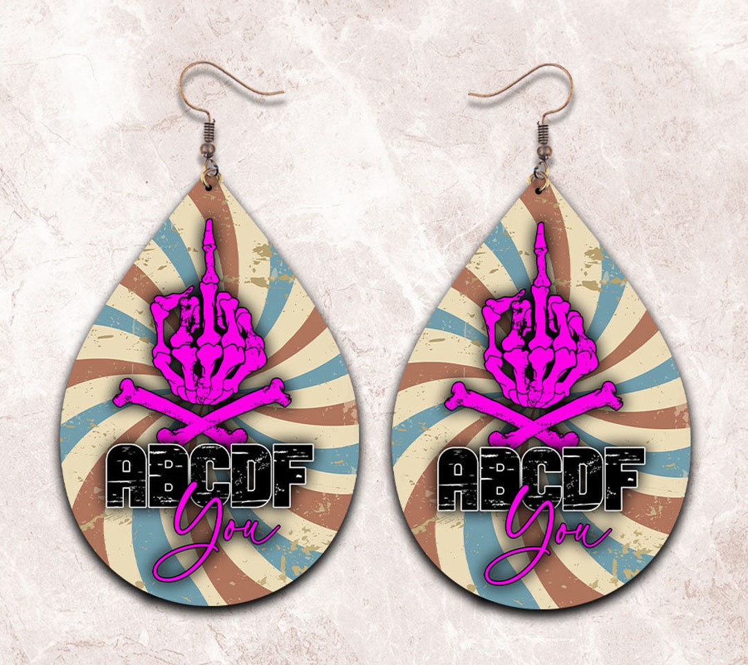 Abcdef You Png Earring Sublimation File, Anti Valentine Earring Png ...
