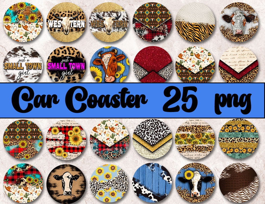 Car Coaster Sublimation Designs Western Car Coasters Png Car - Etsy