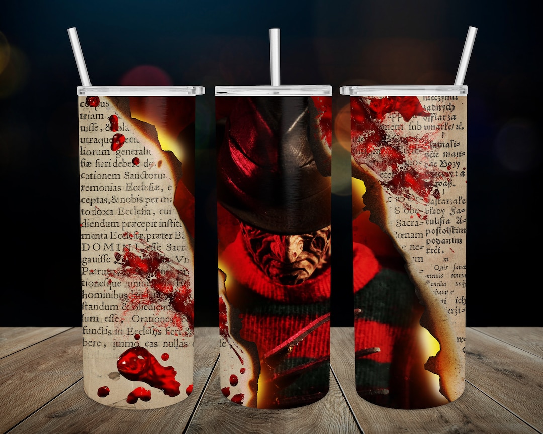 Horror Tumbler Wrap 20oz Horror Movie Skinny Tumbler Wraps Halloween ...