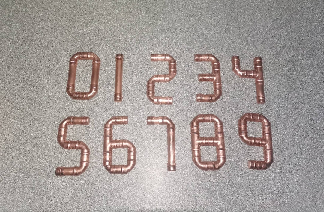 Copper Pipe Numbers | House Number | Table Number - Etsy