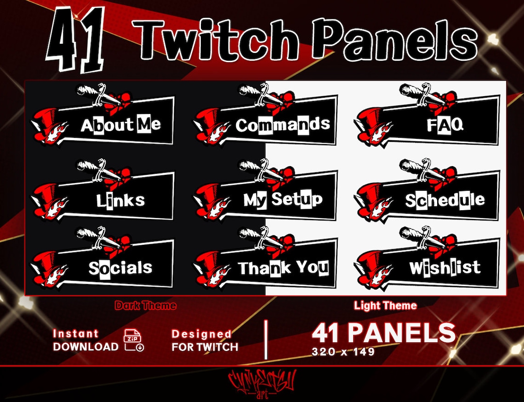 Persona 5 Inspired Twitch Panels - Etsy