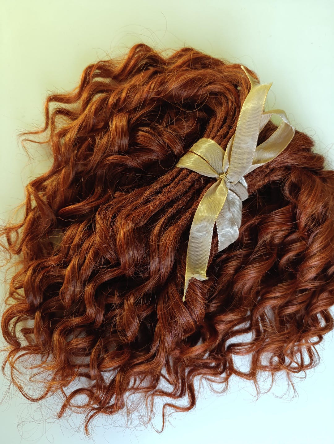Handmade Bronze Waved Dreadlocks/ Ginger Short Synthetic Wave Dreads ...