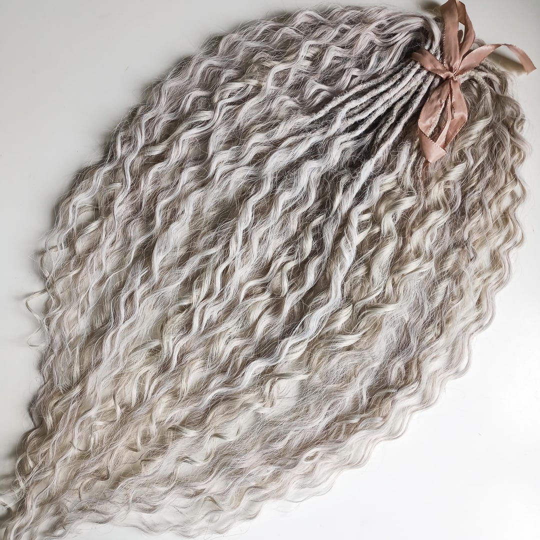 Platinum Blonde Braid in Curly Locks, Double Ended Synthetic Dreads ...