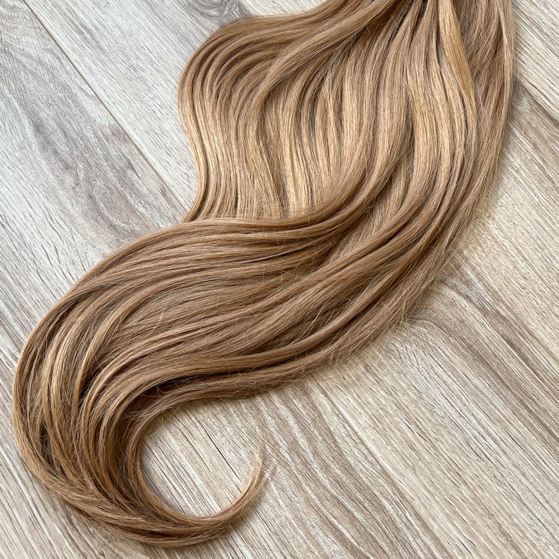 Caramel Blonde Long Straight Hair Extensions, Natural Look Synthetic ...