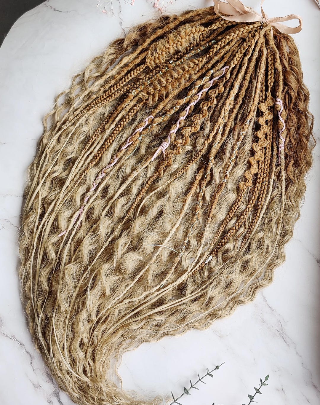 Golden Blonde Curly Locks Double Ended, Natural Look Braid in Long Hair ...