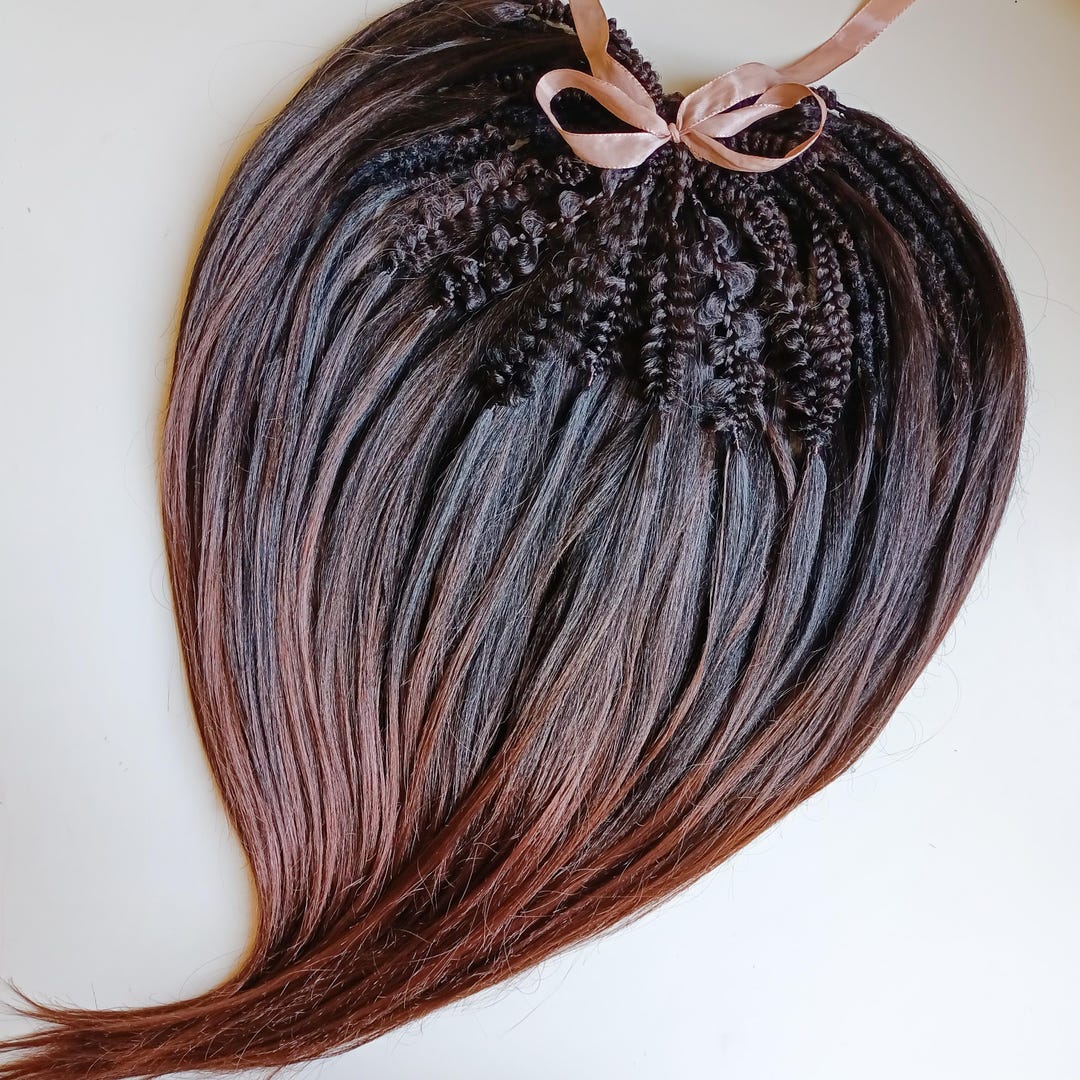 Ombre Braid Dreadlock Extensions, Synthetic Black to Brown, Loose Ends ...