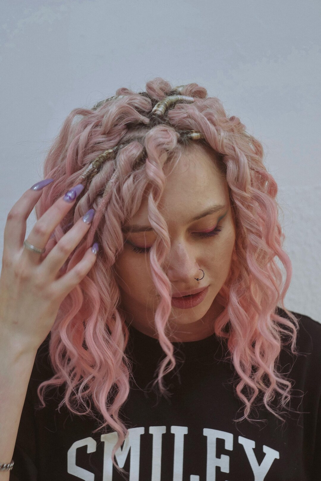 Short Synthetic Wave Dreads Double Ended/ Handmade Pink Waved Dreadlock ...