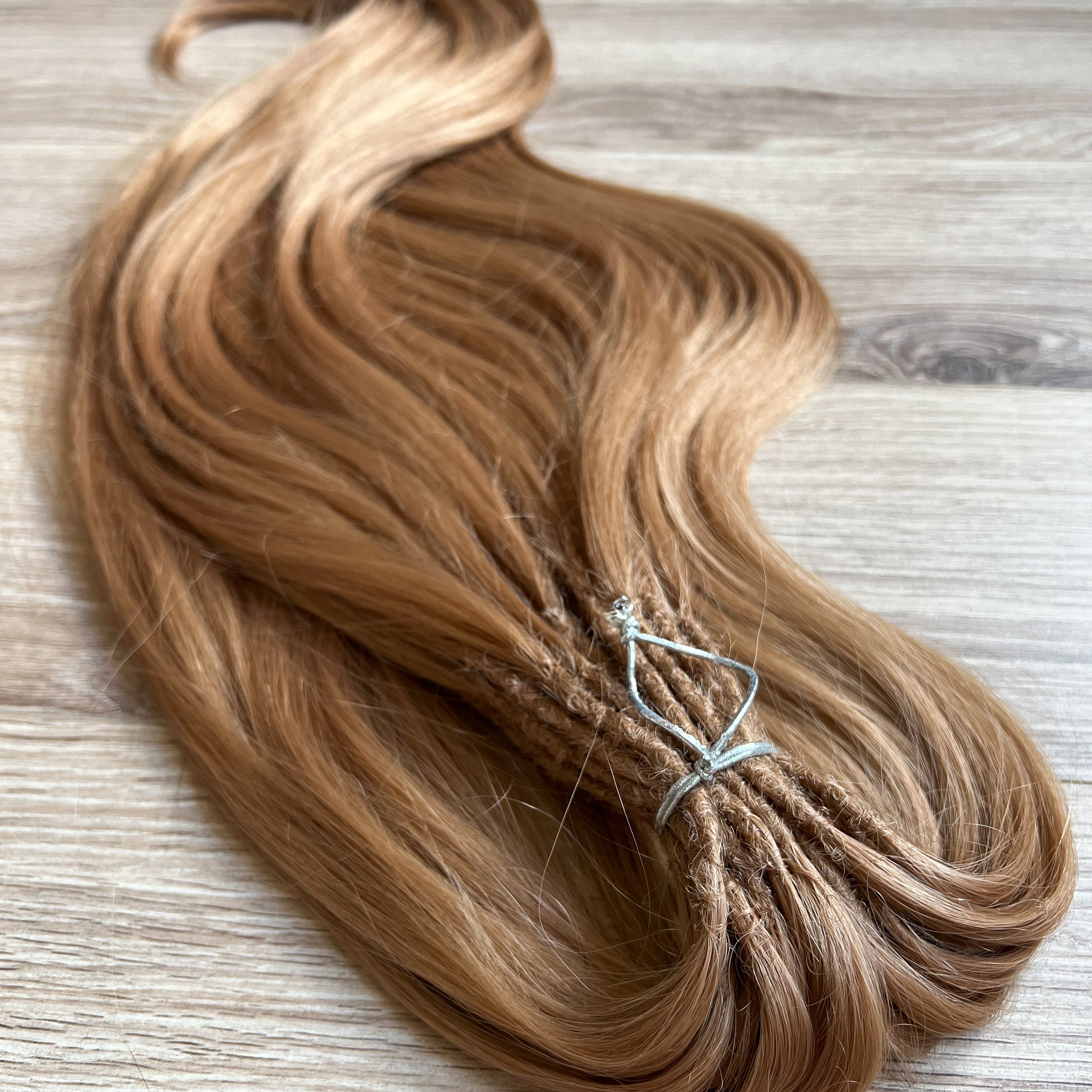 Caramel Blonde Long Straight Hair Extensions, Natural Look Synthetic ...