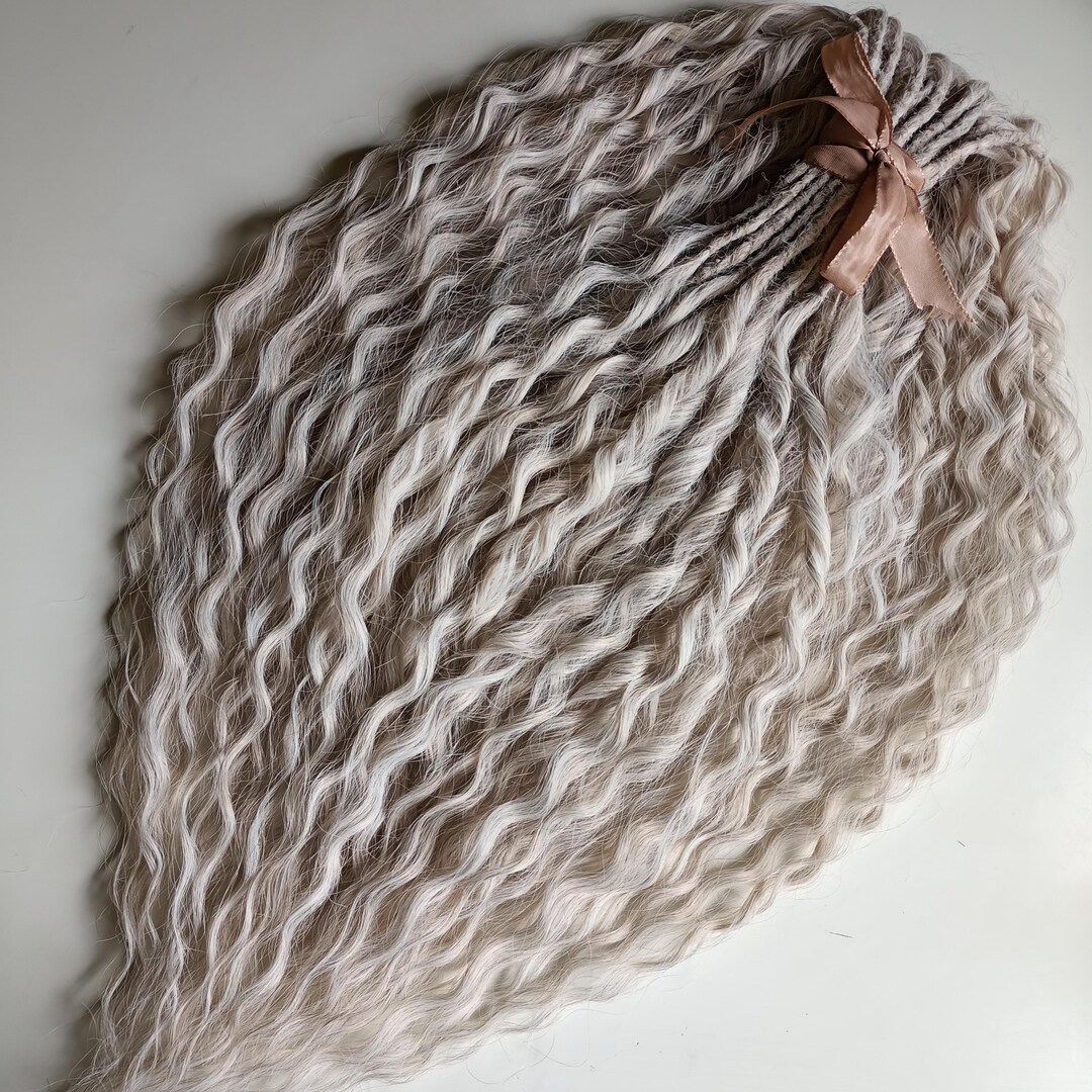 Ash Blonde Curly Dreadlocks, Platinum Double Ended Synthetic Hair ...