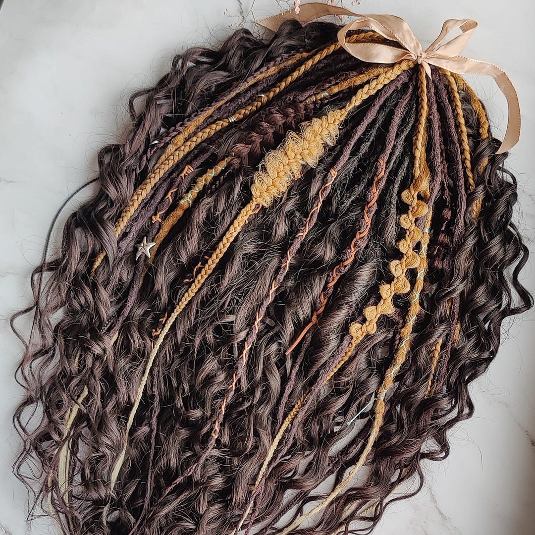 Braid in Brown Curly Locks Double Ended, Long Wavy Hair Extensions for ...