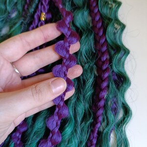 Green Ombre Braid Curly Hair/ Green Curly Dreadlock Extensions/ Purple ...