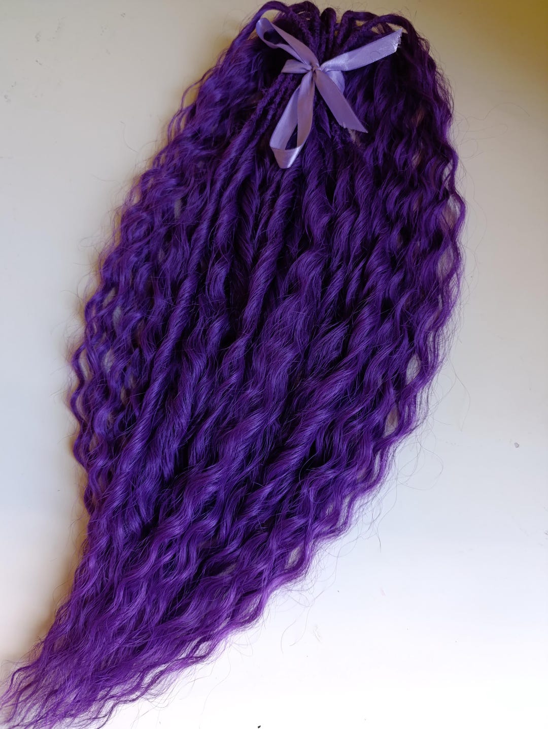 Purple Synthetic Curly Dreads Double Ended/ Purple Handmade Dreadlocks ...