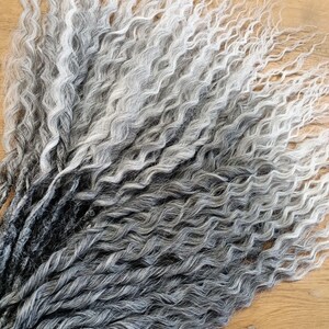 Salt and Pepper Synthetic Curly Locks Double Ended, Long Wavy Hair ...