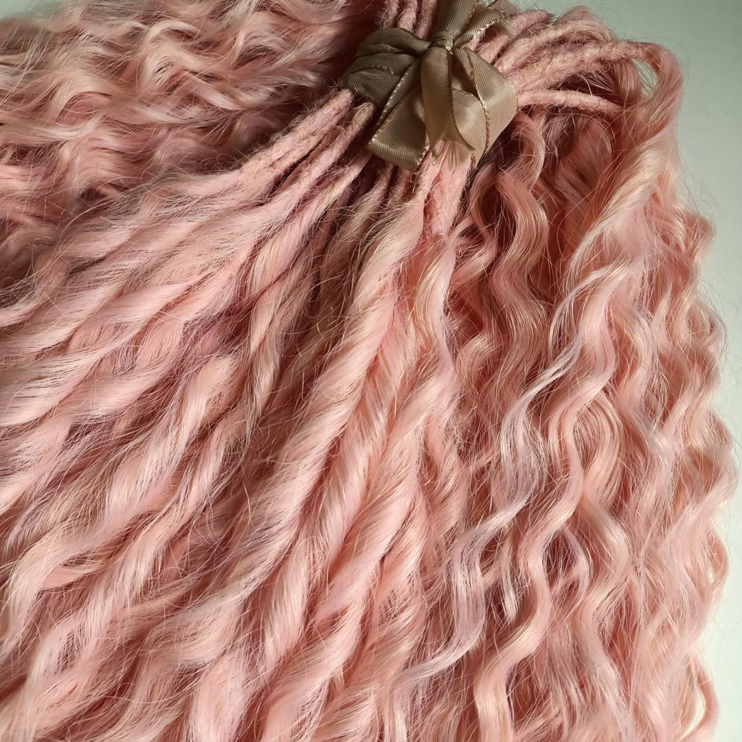 Synthetic Pink Curly Dreads Double Ended/ Curly Dreadlock Extensions ...