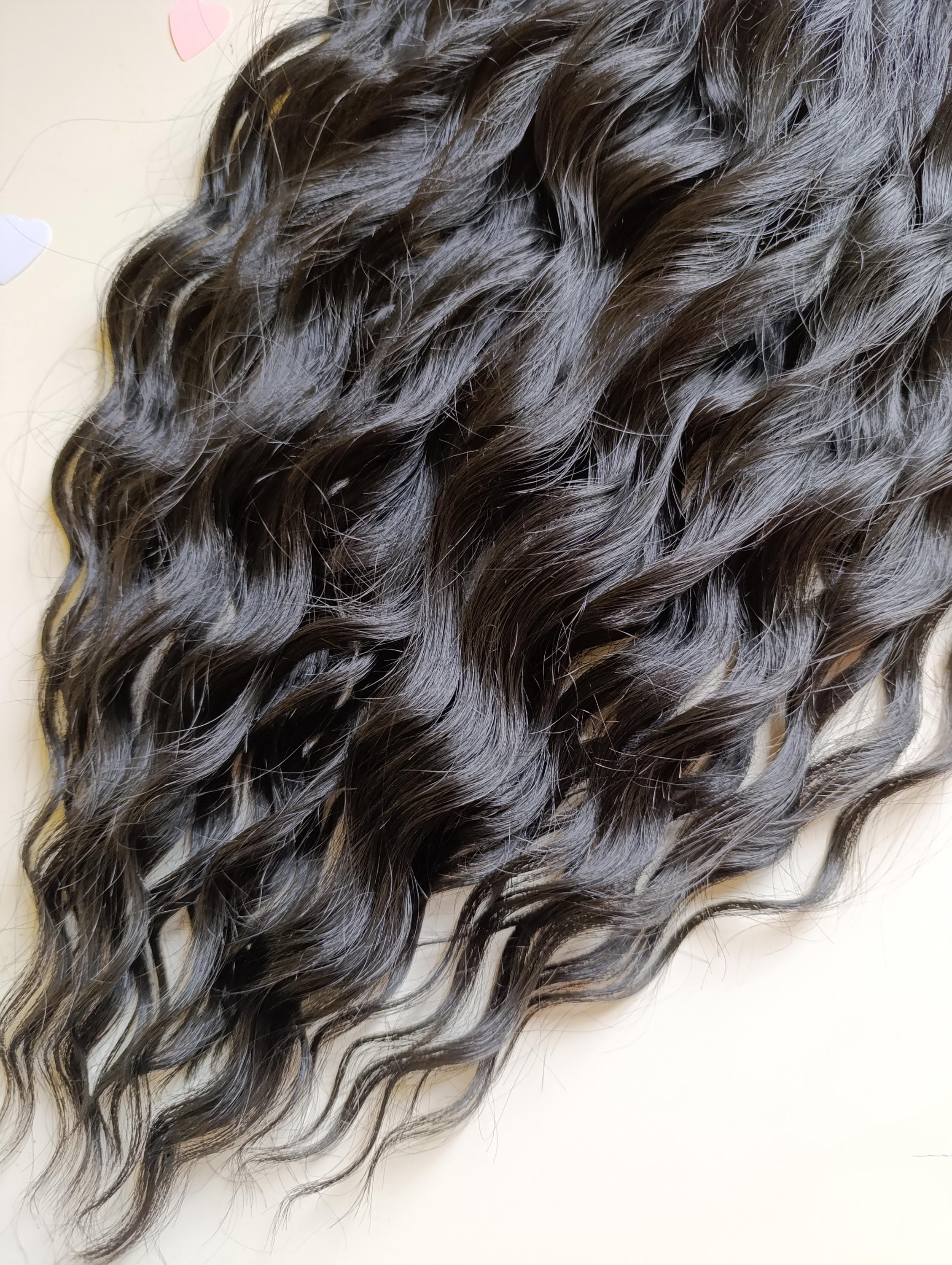 Black Long Wavy Hair/ Easy Comb Curls/ Handmade Synthetic Witch Waved ...