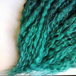Green Curly Dreadlocks Extensions/ Green Ombre Curly Hair for Rave ...
