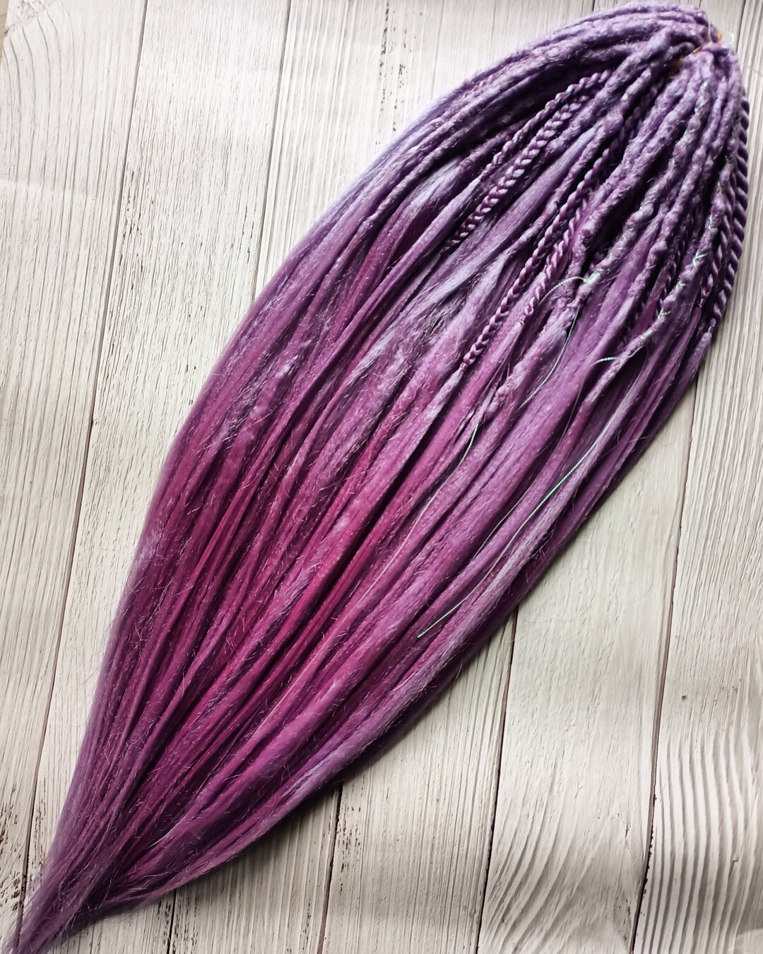 Purple Dreads With Loose Ends, Braid in Synthetic Dreadlocks Double ...