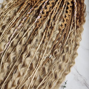 Golden Blonde Curly Locks Double Ended, Natural Look Braid in Long Hair ...