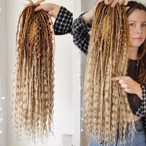 Golden Blonde Curly Locks Double Ended, Natural Look Braid in Long Hair ...
