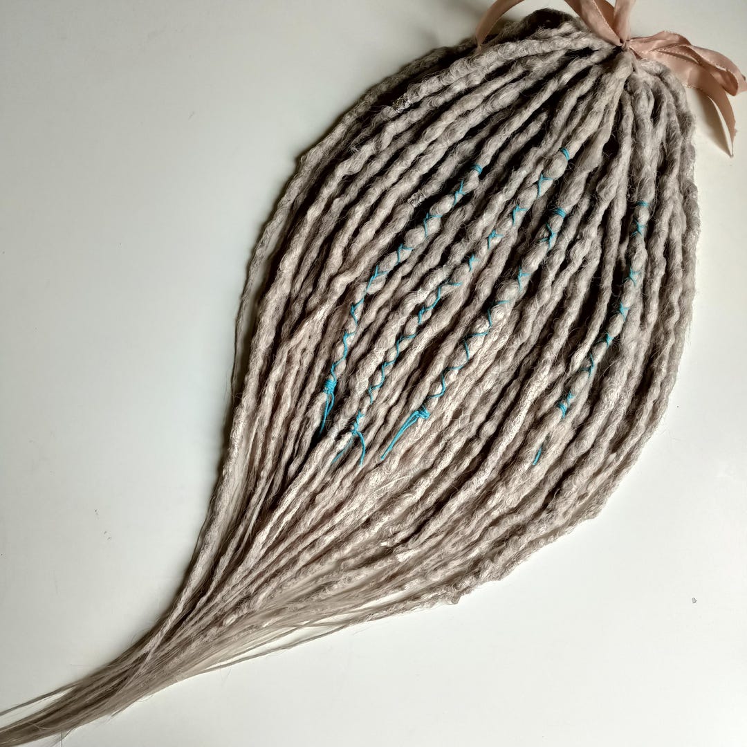 Synthetic Textured Dreads Double Ended/ Platinum Viking Long Hair/ Ash ...