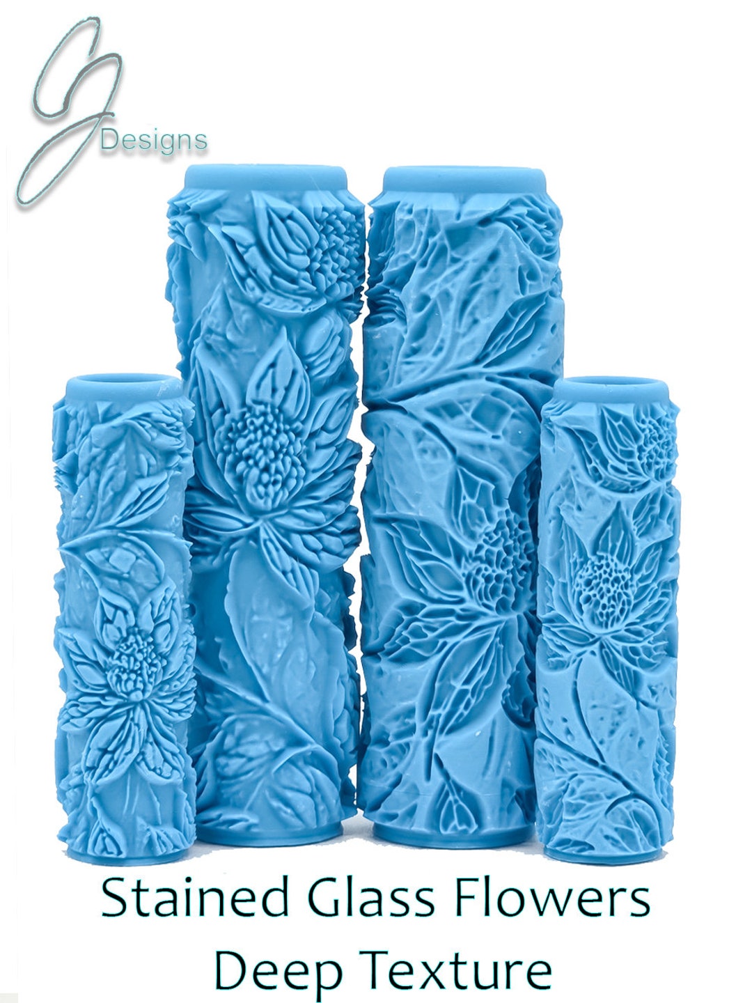 Stained Glass Flowers Deep Impression Texture Rollers - Etsy