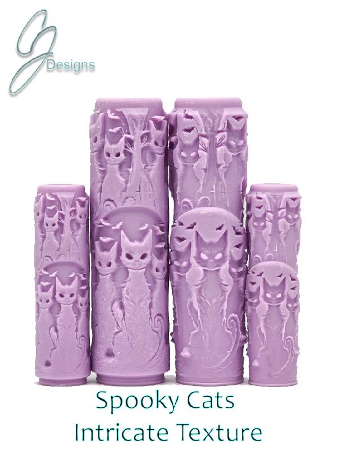 Spooky Cats Halloween Collection Intricate Detail Texture Roller - Etsy